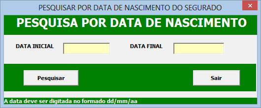 Planilha de Controle de Seguros Excel VBA