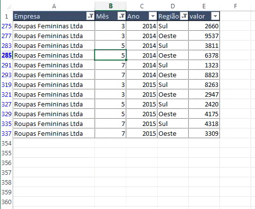 Como copiar células com filtro no Excel