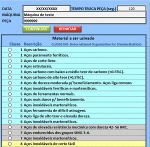 Planilha de cálculo de Custo de Usinagem