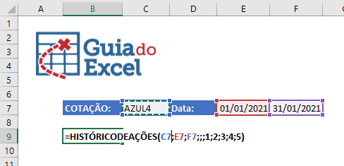 Histórico de ações no Excel - Como usar a função Históricodeações ...