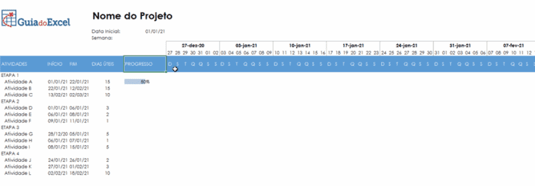 Criar Gráfico de Gantt no Excel - Guia do Excel