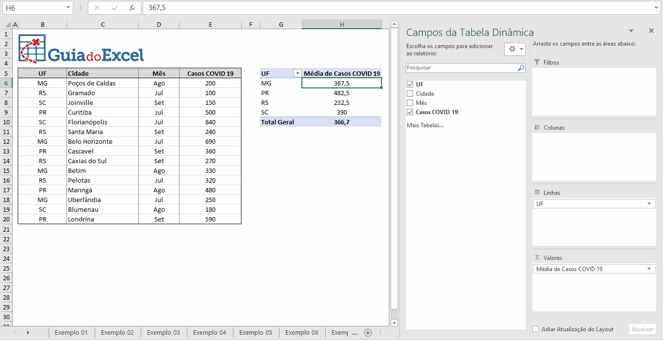Como calcular média no Excel - Guia do Excel