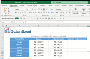 Como subtrair no Excel? Diminuir valores no Excel - Guia do Excel