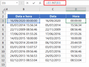 Como separar data e hora no Excel - Guia do Excel