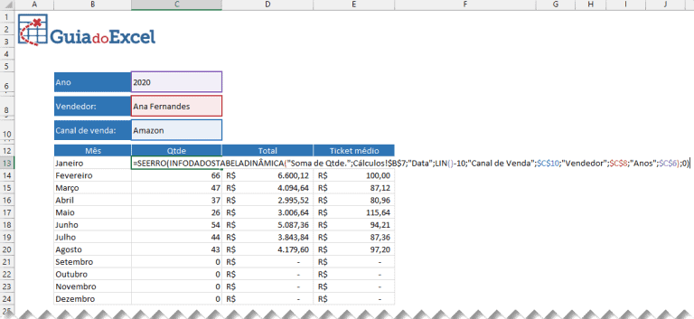 Infodados Tabeladinâmica Função no Excel - Guia do Excel Infodados Tabeladinâmica Função no Excel - Guia do Excel