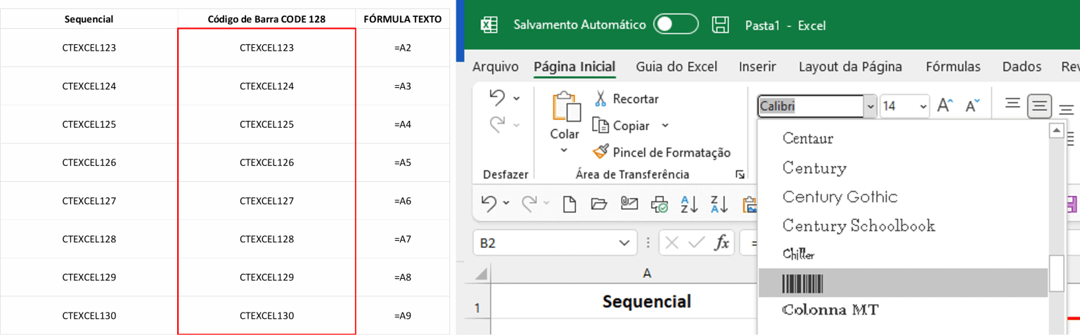 Códigos de Barras no Excel - Guia do Excel