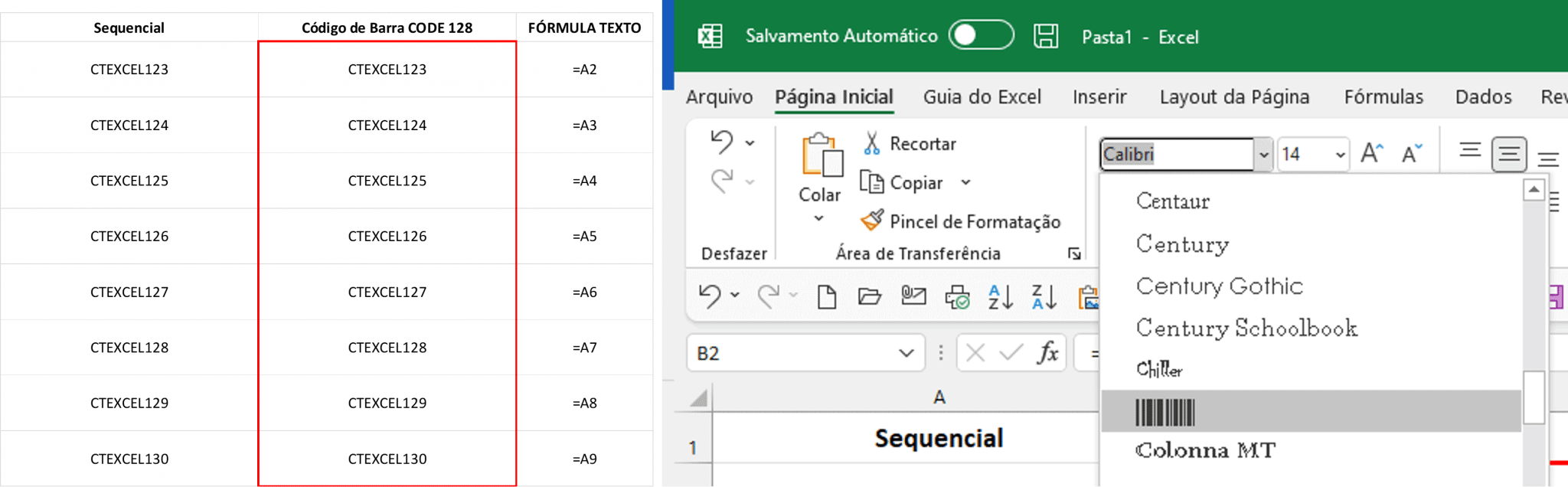 Códigos de Barras no Excel - Guia do Excel
