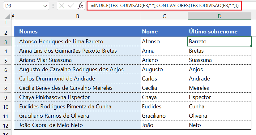 Como dividir texto no Excel com a função TextoDivisão - Guia do Excel