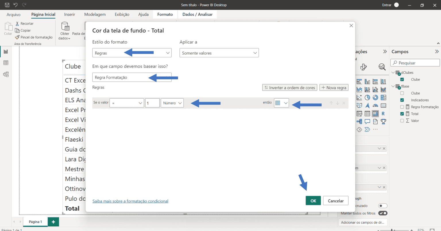 Formatação Condicional em Tabela Power BI - Guia do Excel