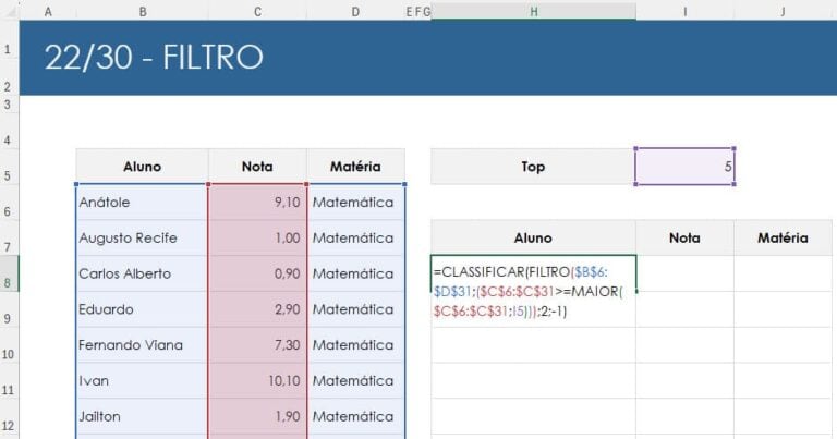 Como Utilizar a Função FILTRO Excel - Guia do Excel