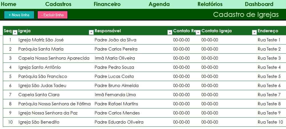 Planilha de Gestão de Igrejas Excel Grátis - Guia do Excel